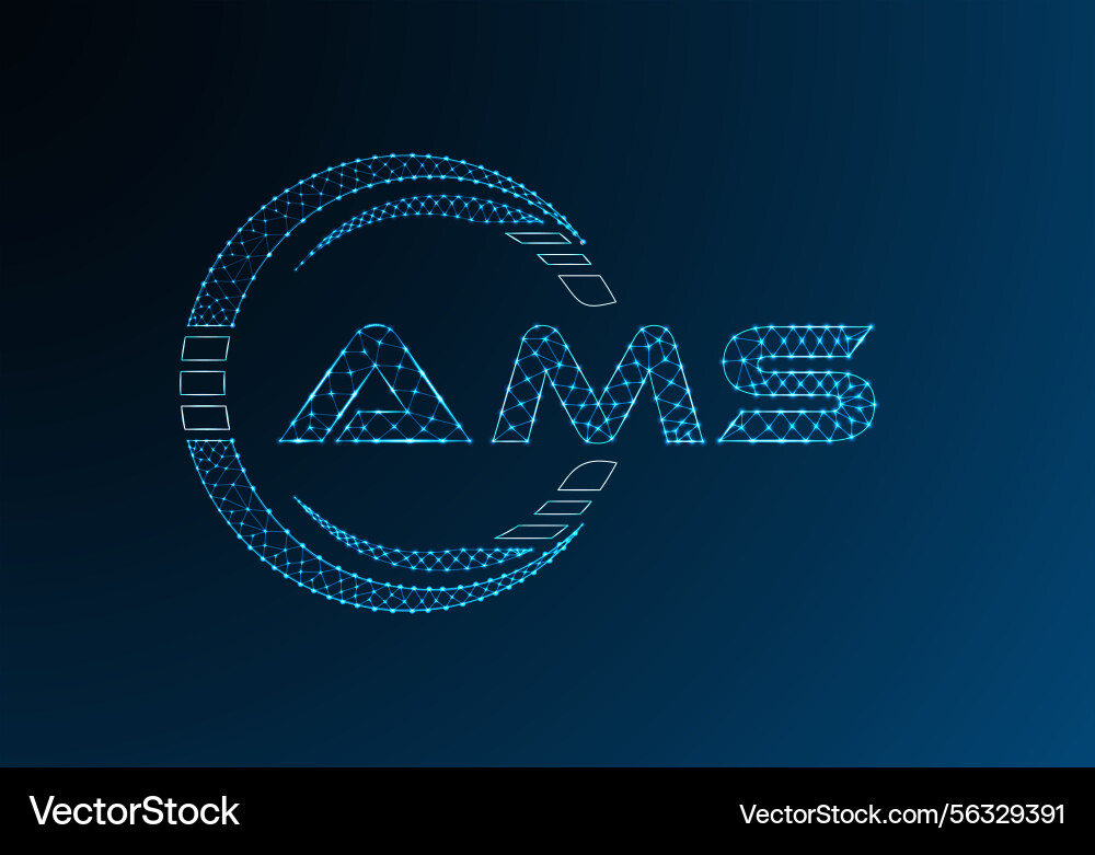 AMS Low Poly Letter Logo Royalty Free Vector Image