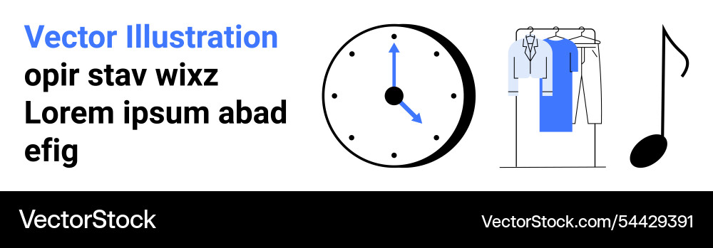 Conceptual scene with clock clothes rack musical Vector Image