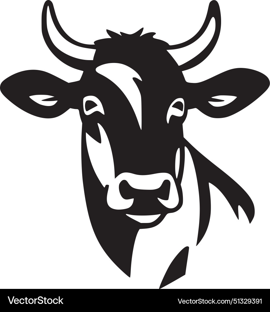 Cow - black and white Royalty Free Vector Image