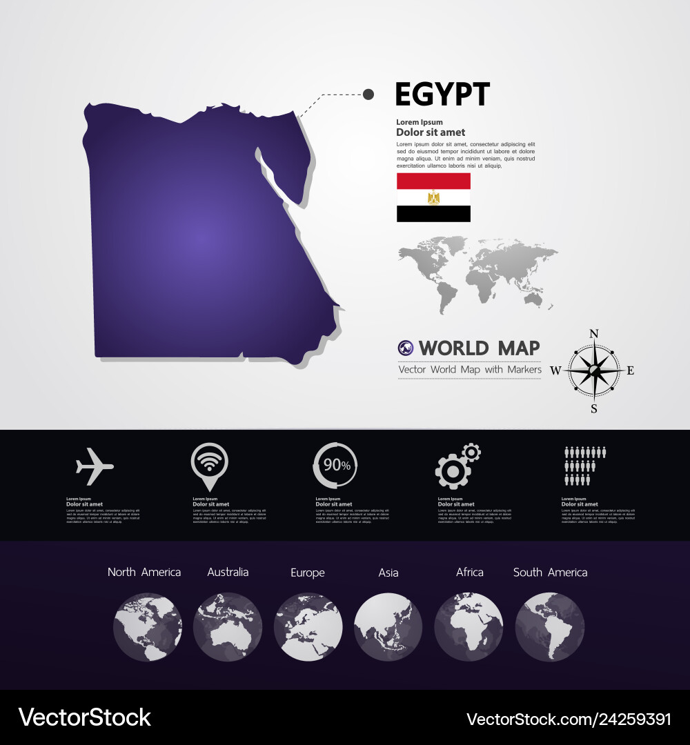 Egypt map Royalty Free Vector Image - VectorStock