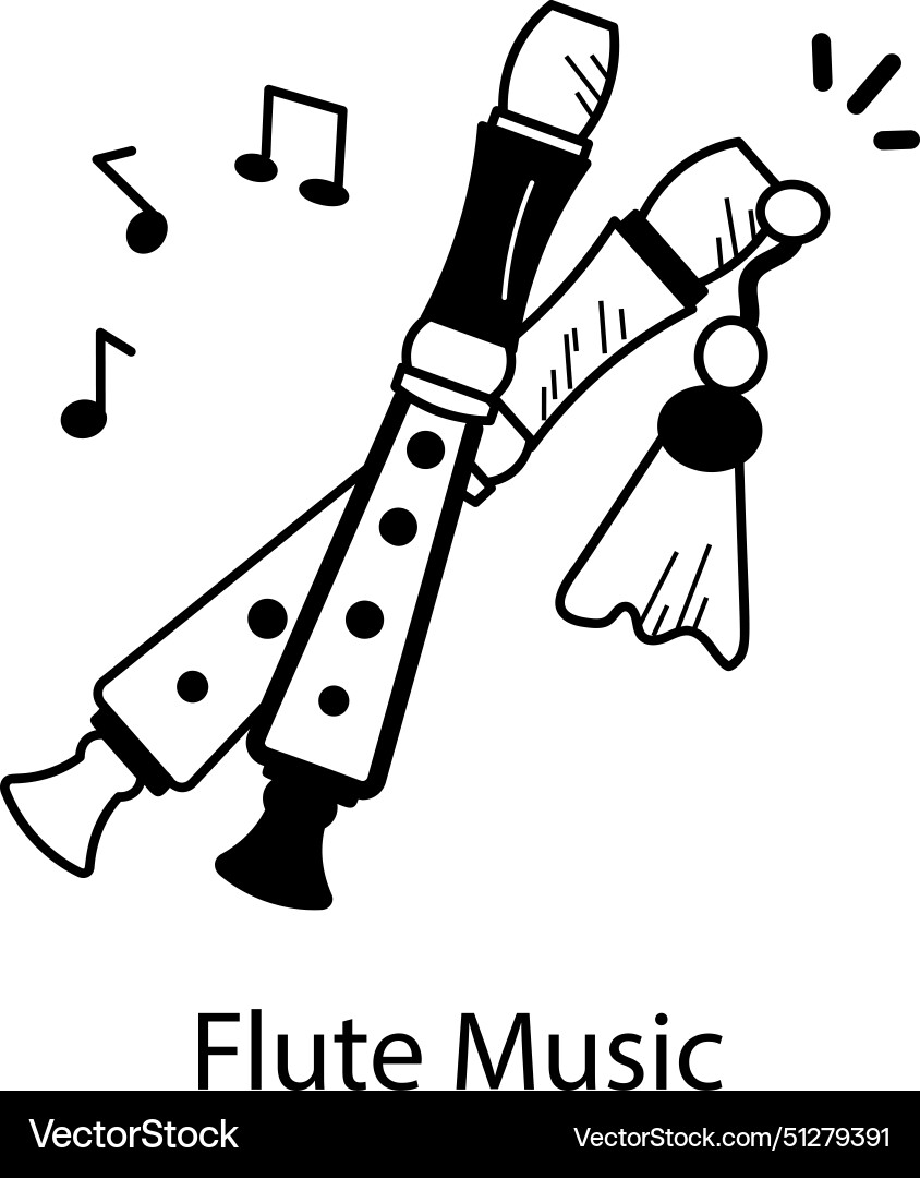 Flute music Royalty Free Vector Image - VectorStock