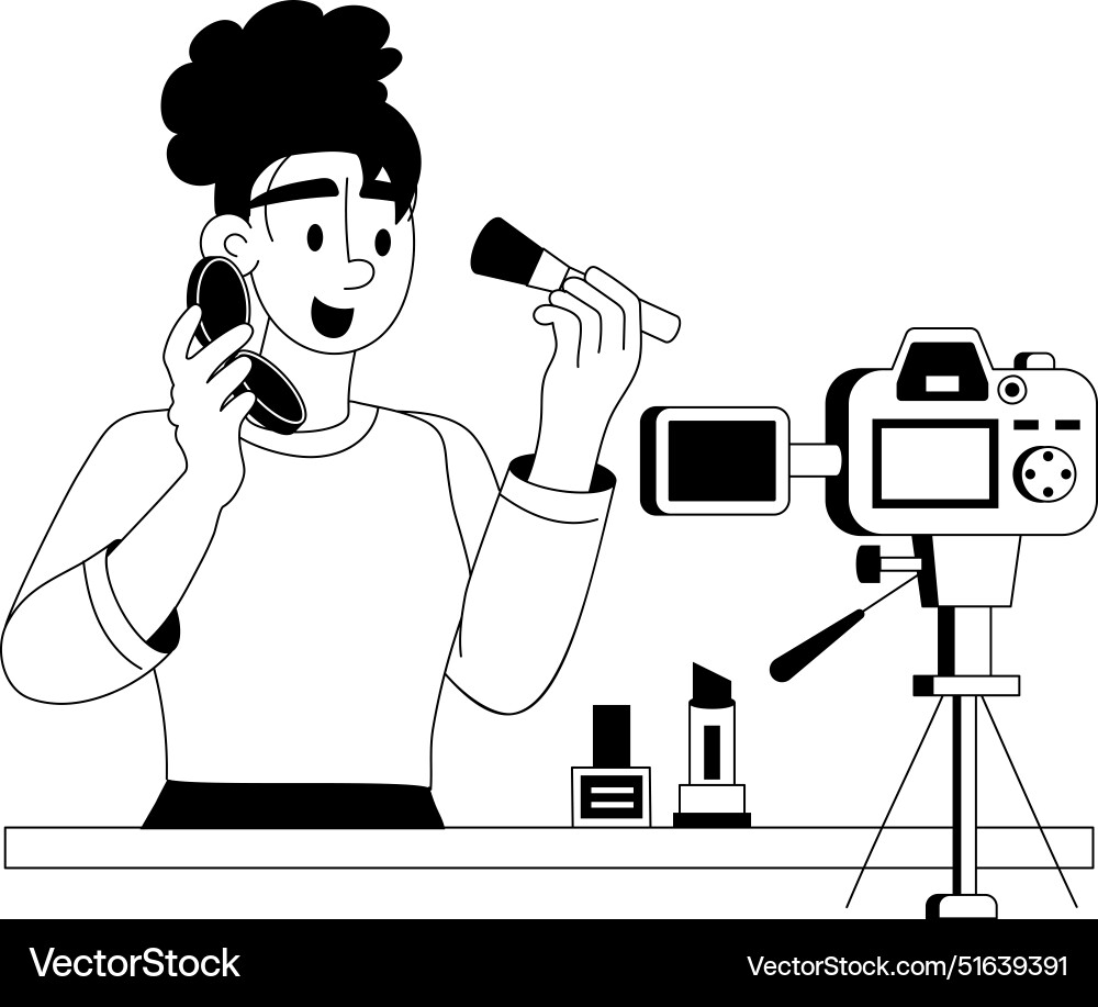 Makeup influencer Royalty Free Vector Image - VectorStock
