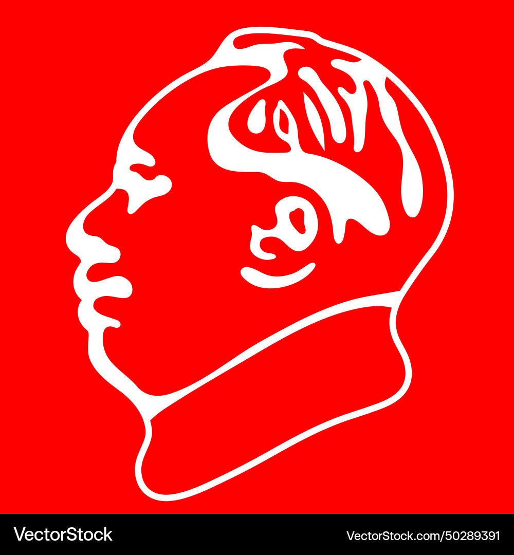 Mao zedong stencil portrait Royalty Free Vector Image