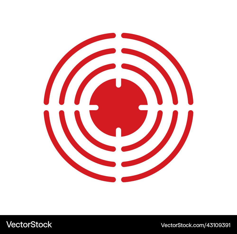 Pain point icon red circle mark target spot Vector Image