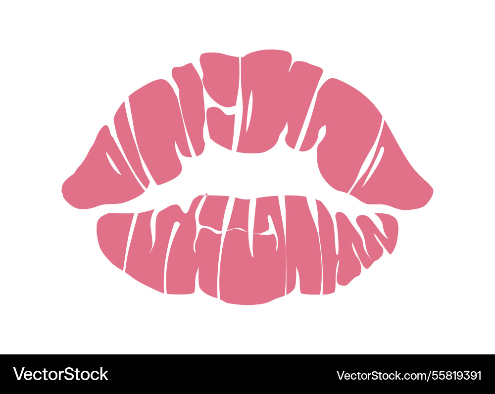 Pink lips imprint Royalty Free Vector Image - VectorStock
