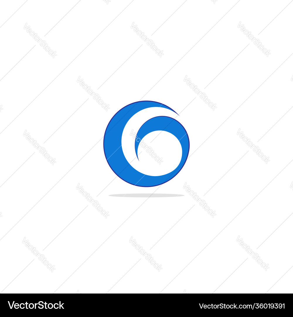 Round curve g initial logo Royalty Free Vector Image