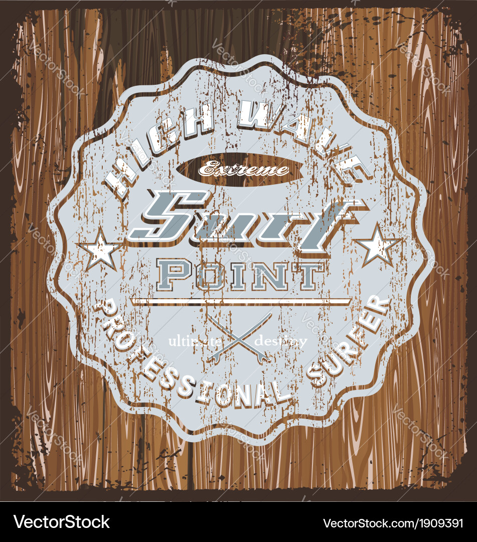 Surf big wave Royalty Free Vector Image - VectorStock