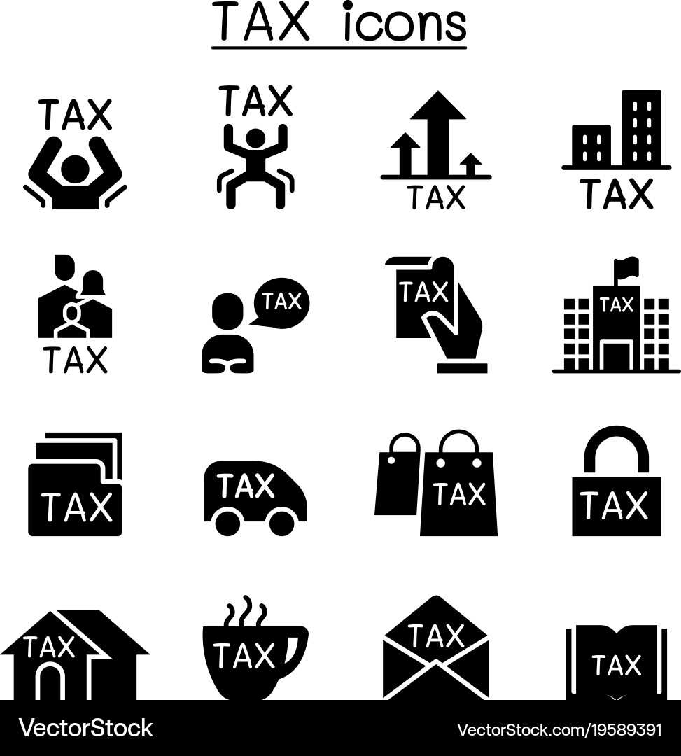 Tax icon set graphic design Royalty Free Vector Image