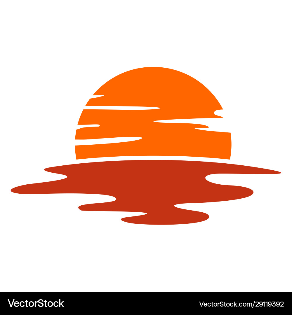 Beautiful sunset logo half sun mirage icon Vector Image