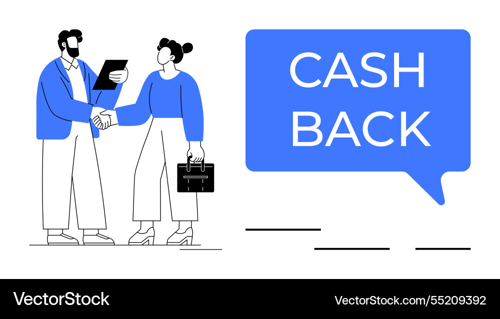 Business agreement with cash back incentive Vector Image