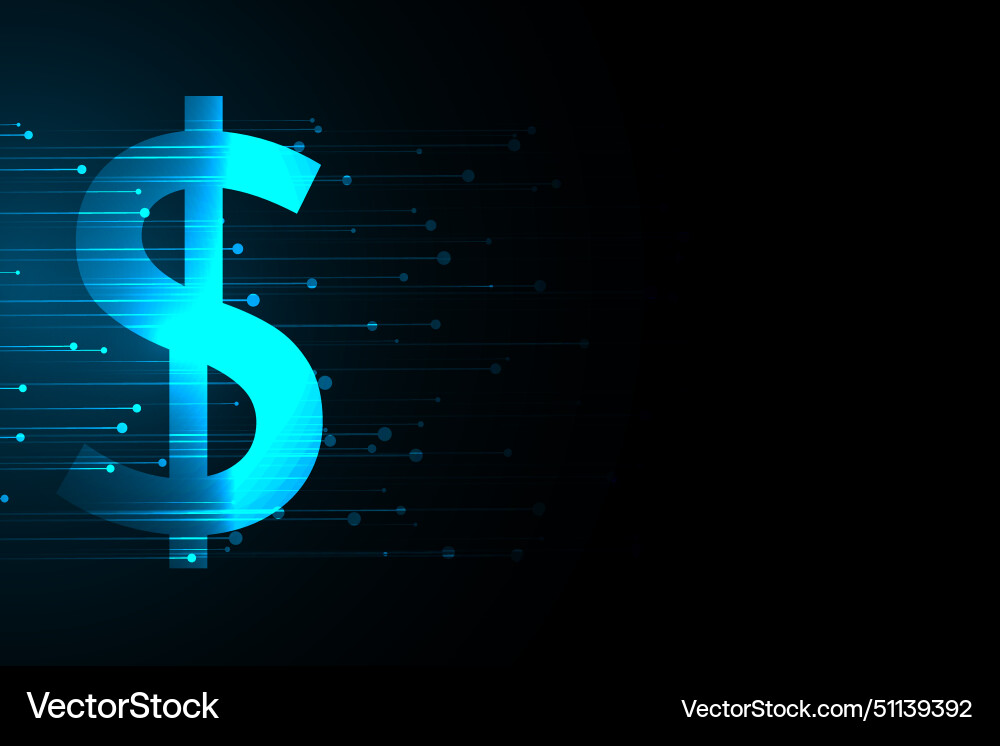 Digital foreign currency dollar symbol background Vector Image