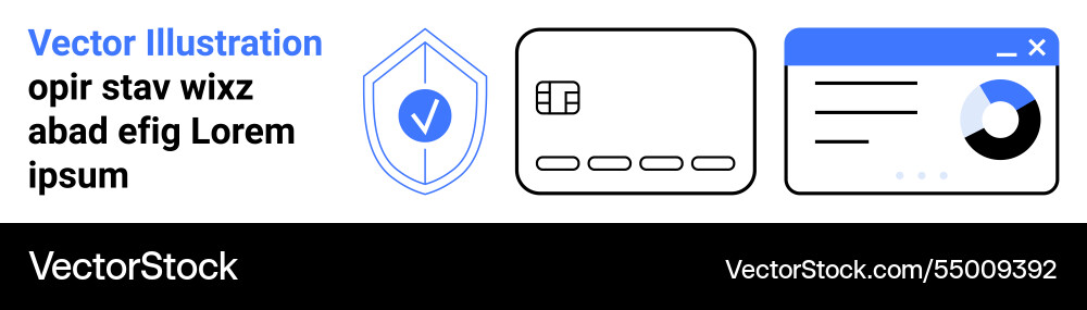 Digital security shield credit card chip Vector Image