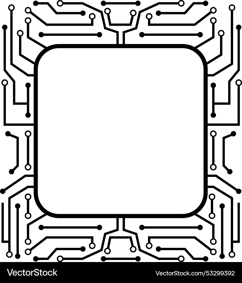Fabrication microchip frame cartoon Royalty Free Vector