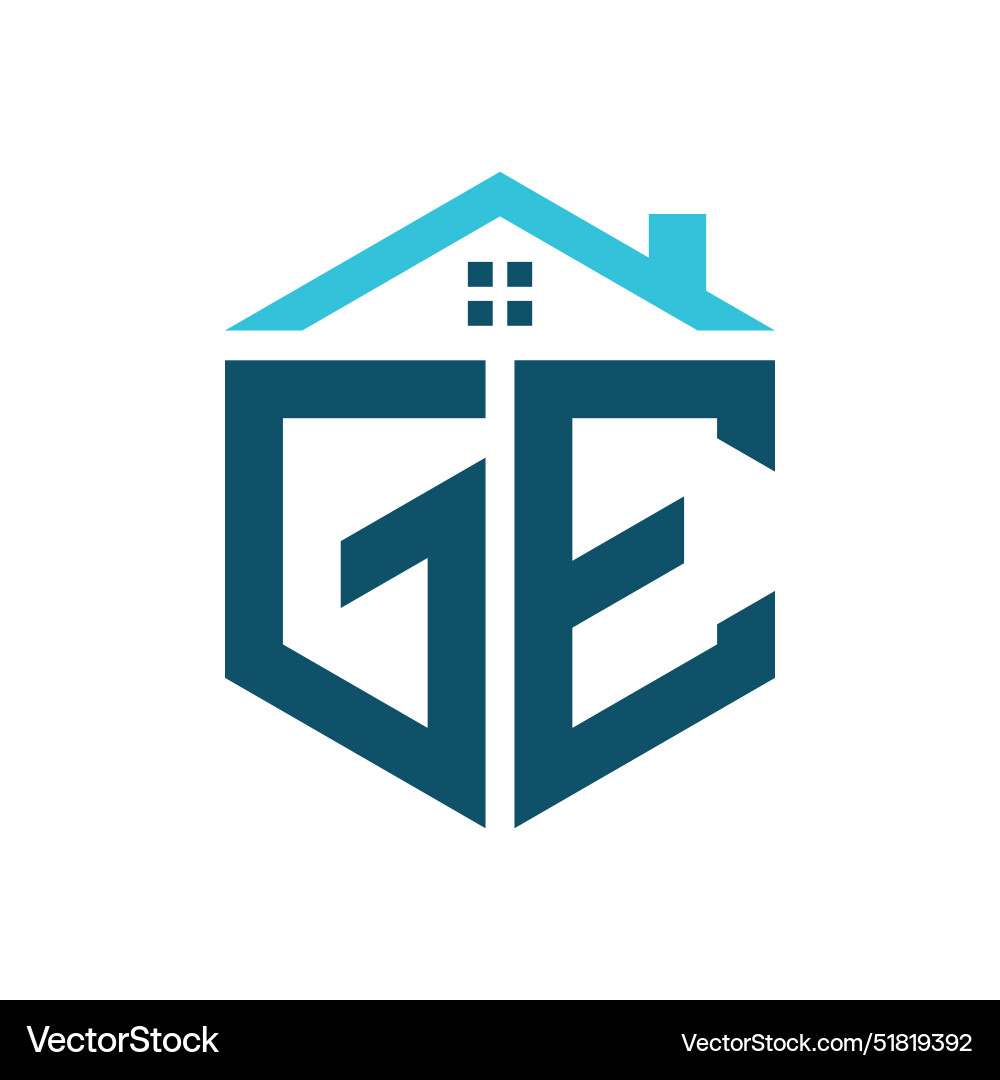 Ge house logo design template letter Royalty Free Vector