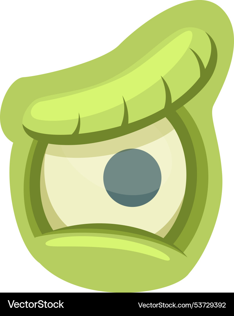 Green monster eye cartoon icon undead creature Vector Image