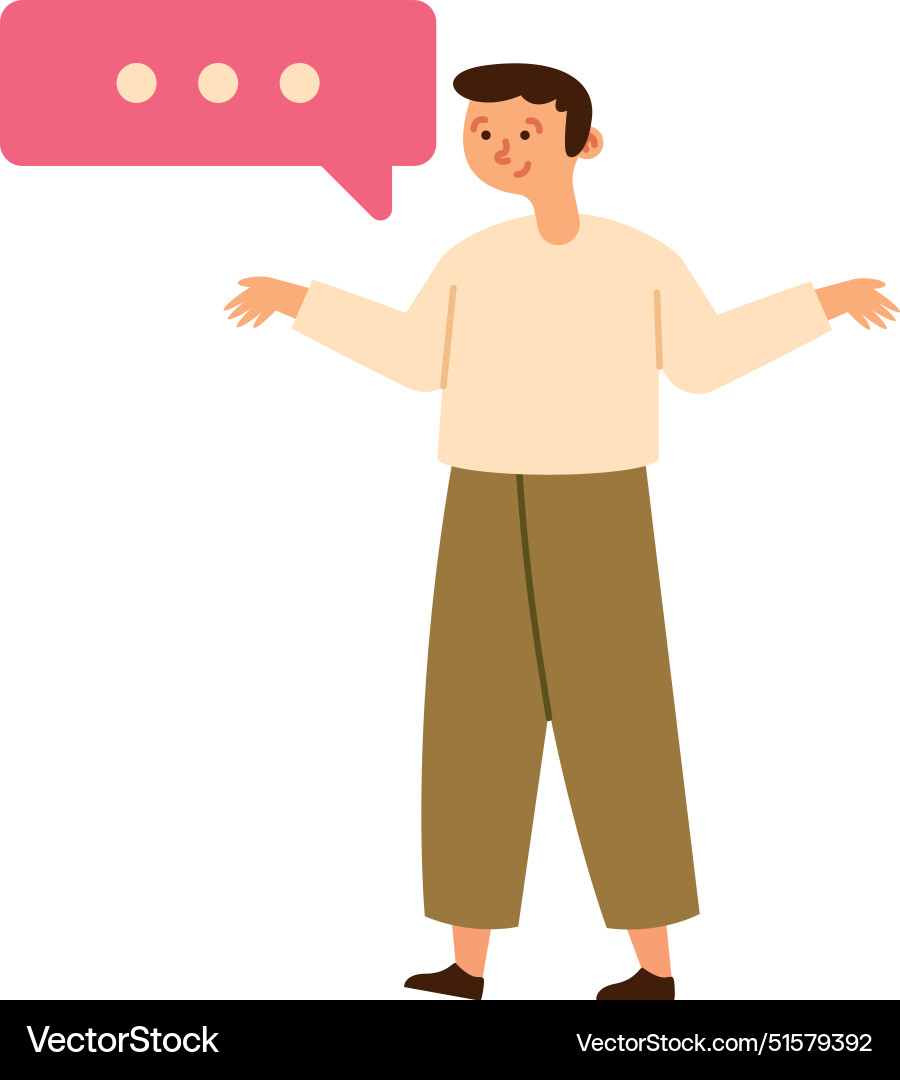 Man standing and talking Royalty Free Vector Image