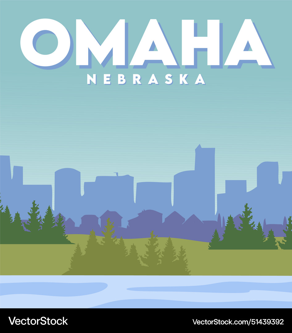 Omaha nebraska with beautiful views Royalty Free Vector