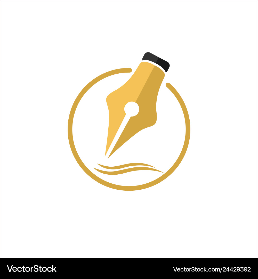 Pen logo icon symbol Royalty Free Vector Image