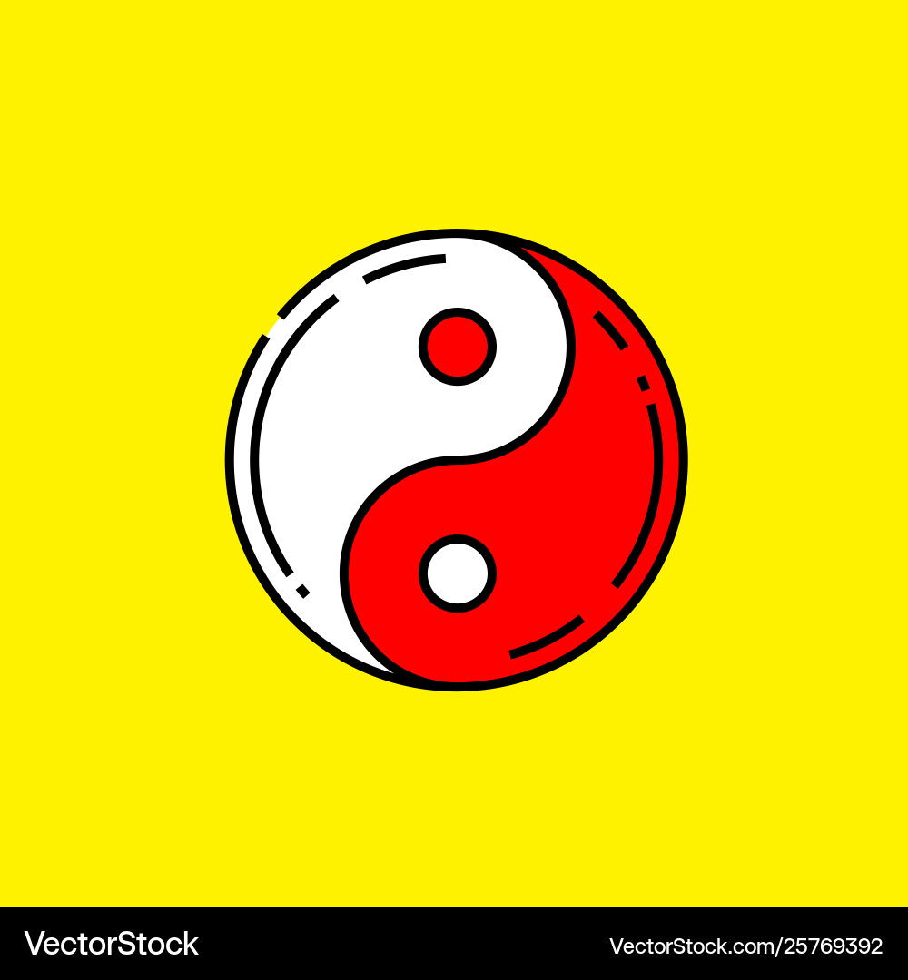 Red yin and yang symbol Royalty Free Vector Image