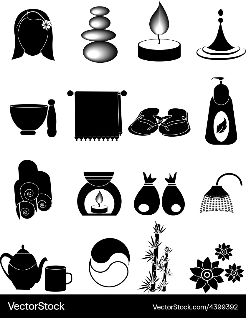 Spa Icons Collection Royalty Free Vector Image
