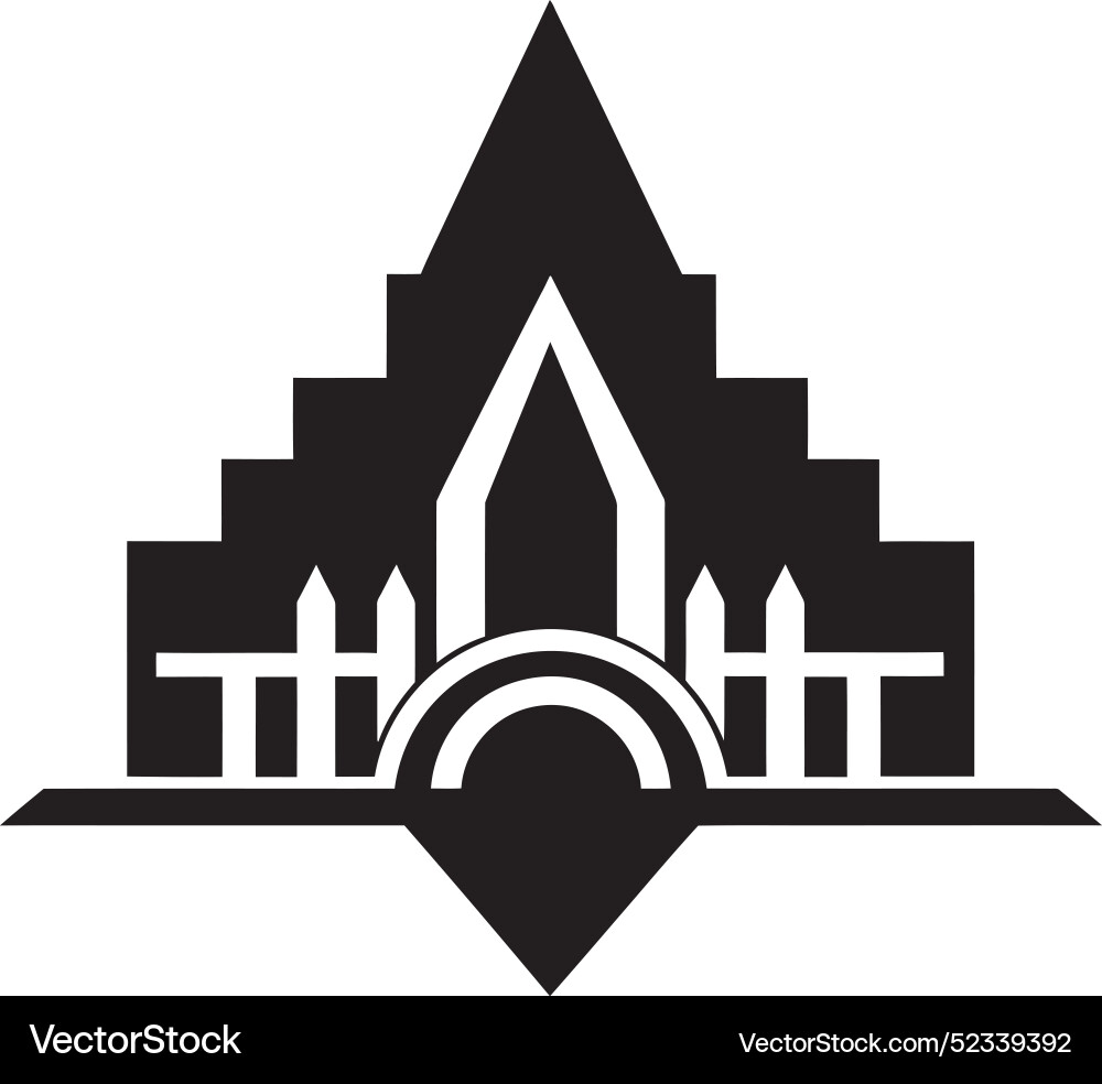Temporal tranquility black temple iconswhispers Vector Image