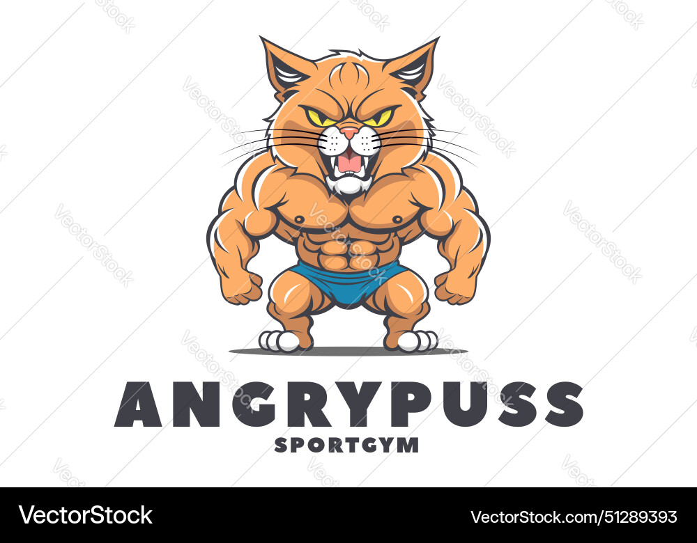 Cartoon brutal aggressive powerful big strong Vector Image