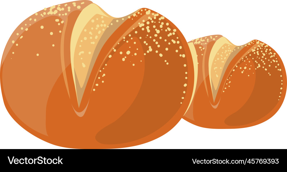 Dinner rolls cartoon bread bun bakery icon Vector Image