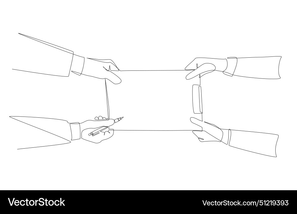 Employee handing document to manager sign Vector Image