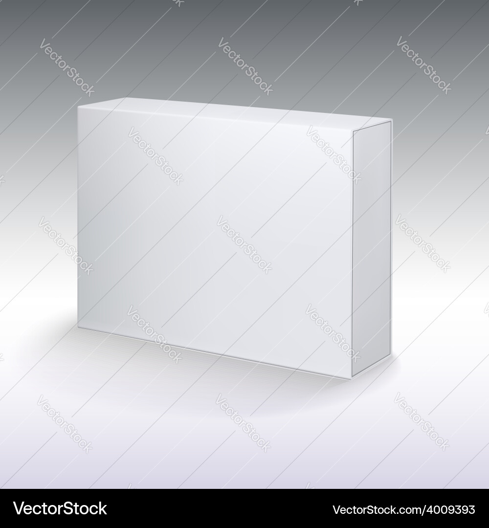 White product cardboard package box mockup Vector Image