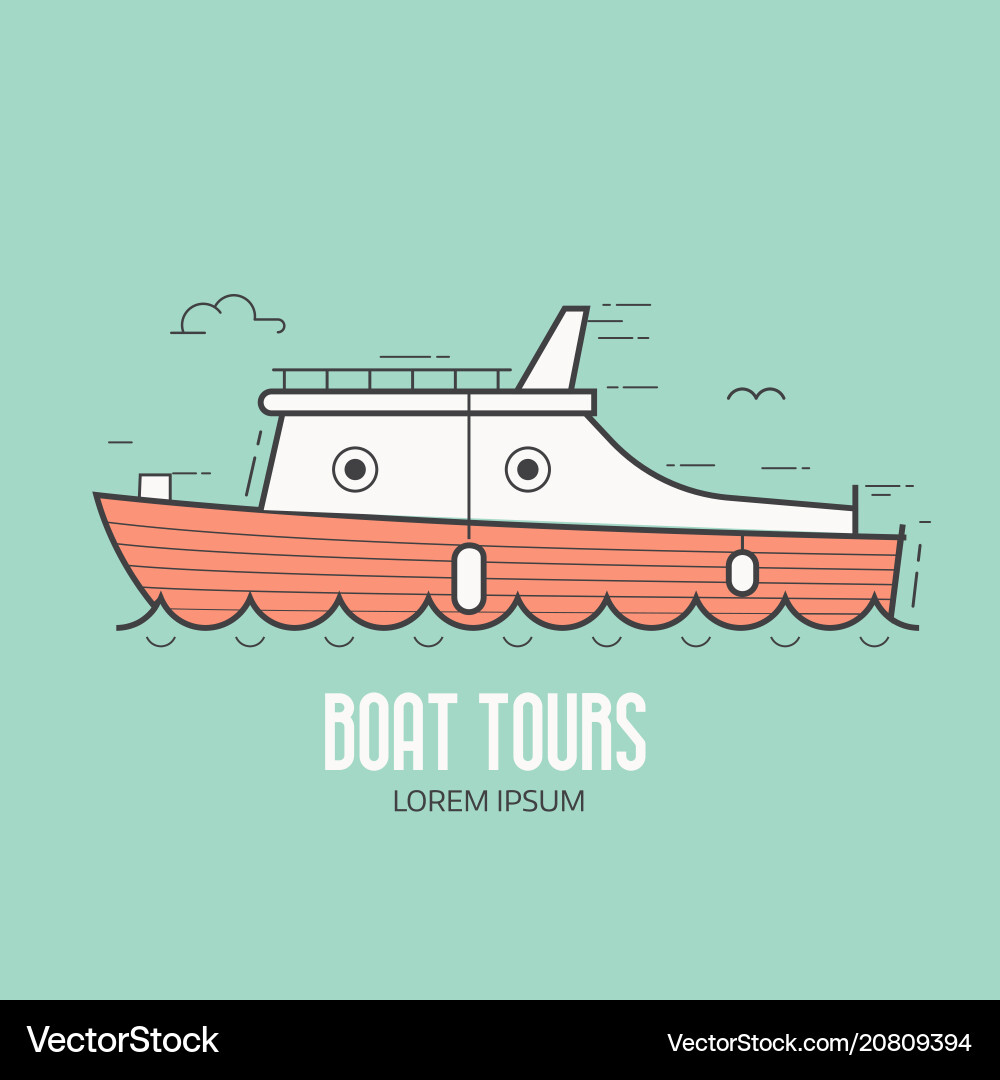 Boat tours logo template Royalty Free Vector Image