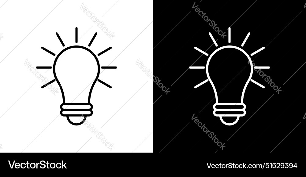 Bulb icon set lightbulb symbol lamp pictogram Vector Image