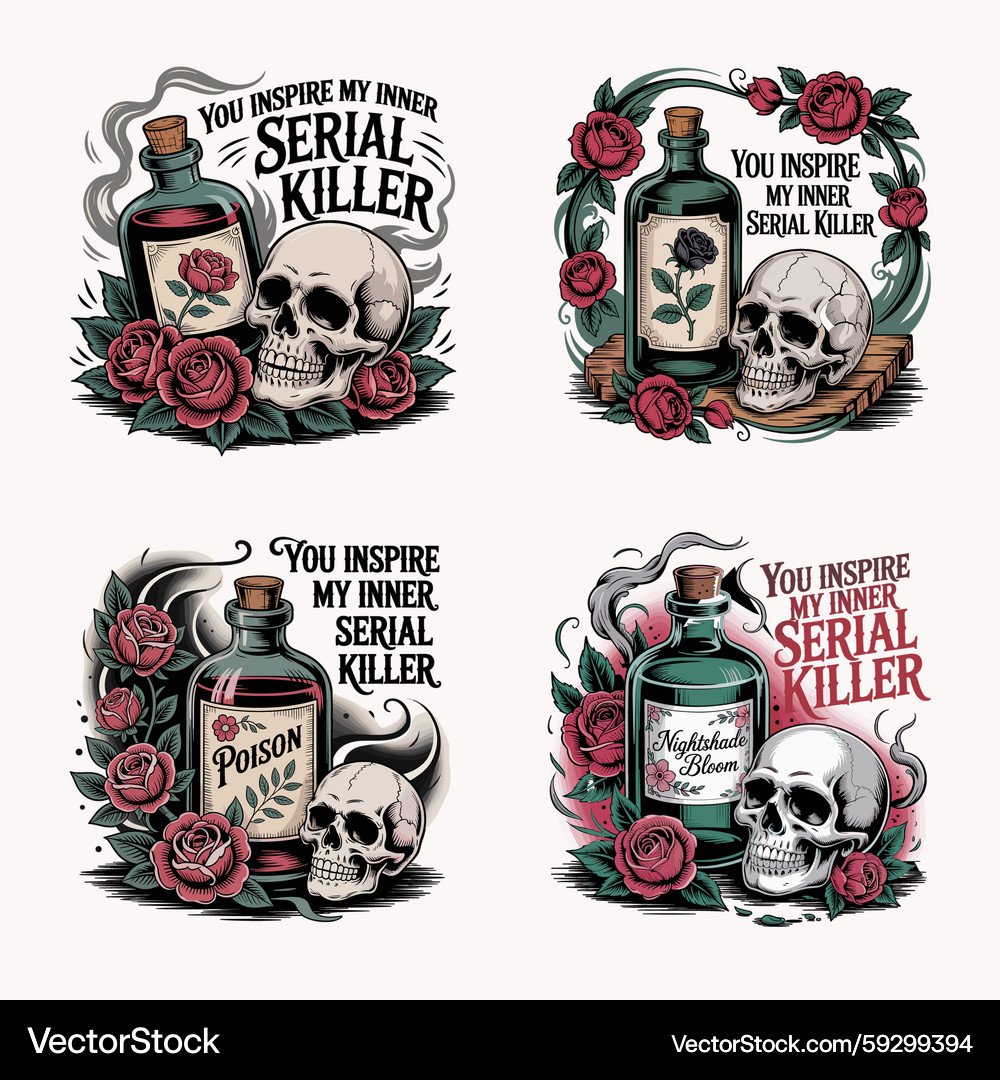 Dark Gothic Skull & Roses Royalty Free Vector Image