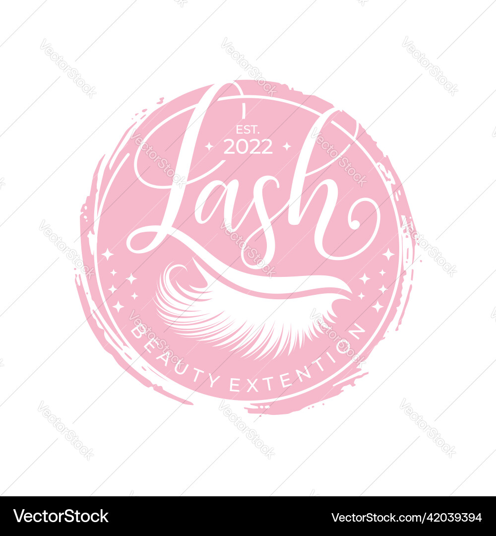 Eyelash extension logo design Royalty Free Vector Image