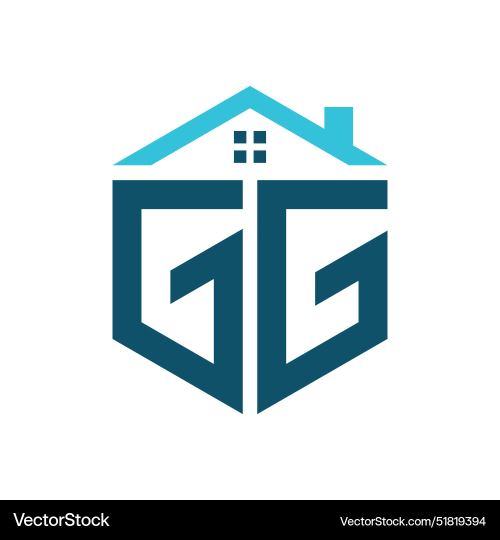 Gg house logo design template letter Royalty Free Vector