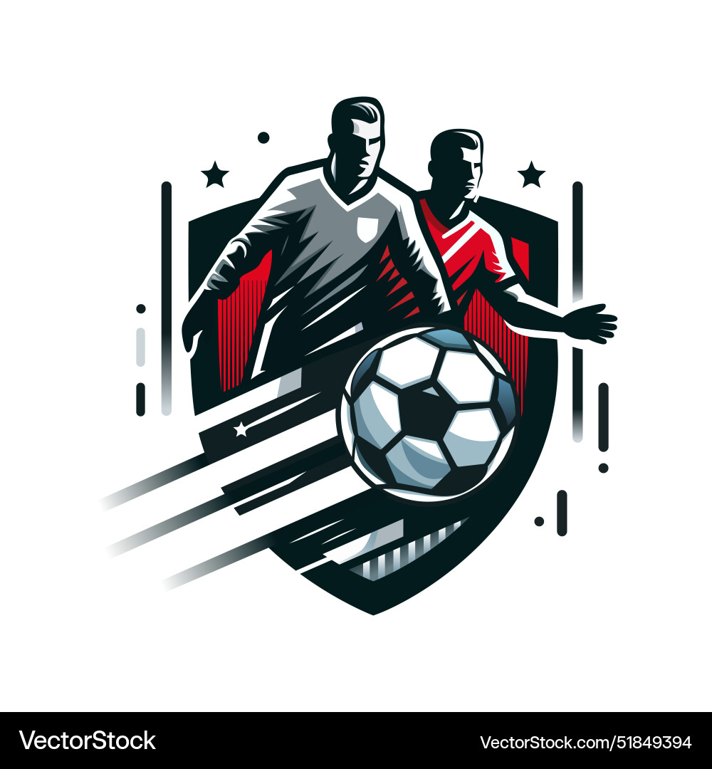 Hand drawn flat design football logo template Vector Image
