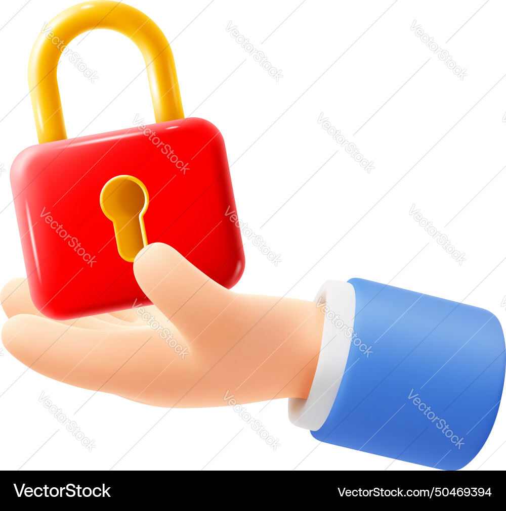 Hand holds padlock Royalty Free Vector Image - VectorStock