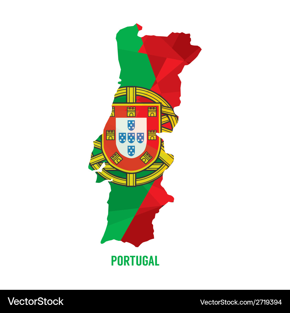 Portugal Map Outline Royalty Free Vector Image
