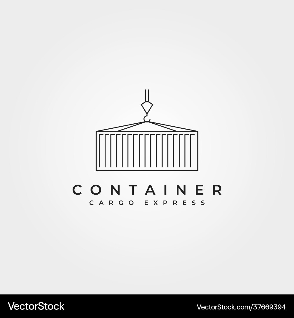 Shipping container line icon logo symbol design Vector Image