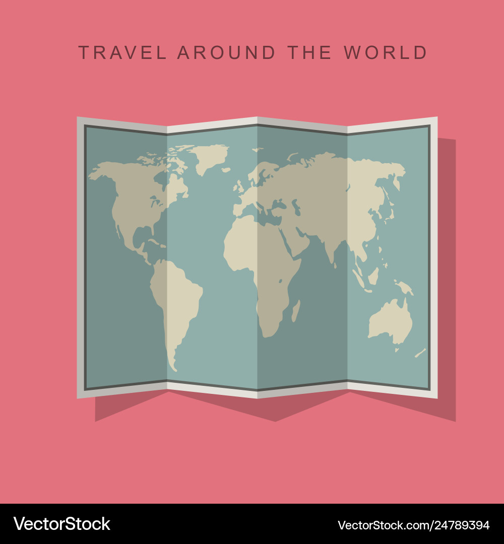 World map flat icon Royalty Free Vector Image - VectorStock