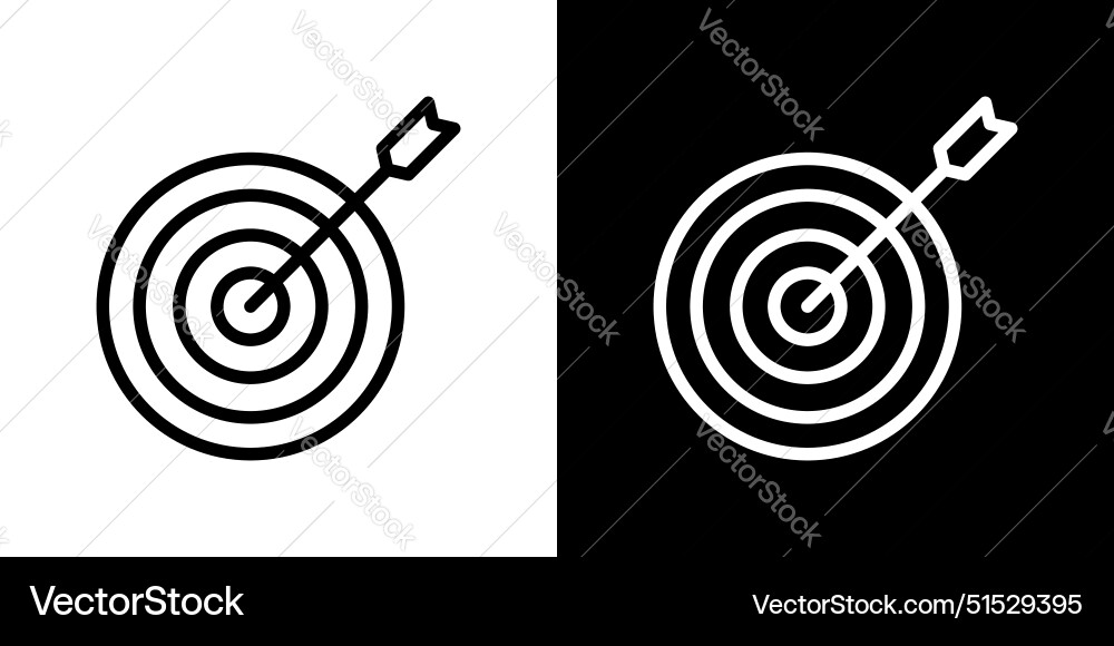 Bullseye icon set purpose aim goal or target Vector Image