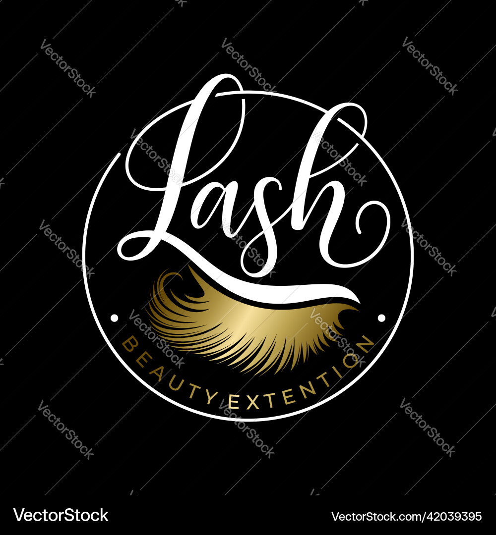 Eyelash extension logo design Royalty Free Vector Image