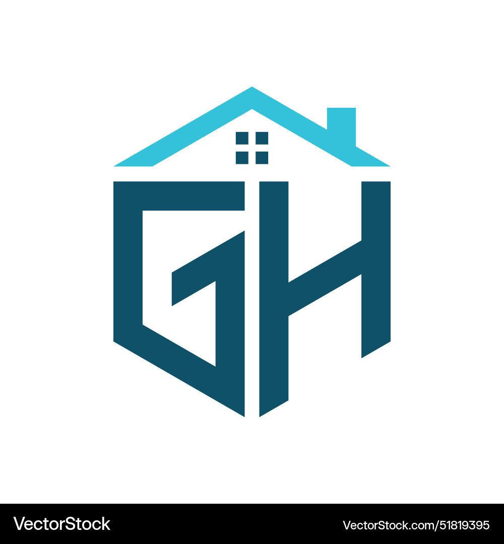 Gh house logo design template letter Royalty Free Vector