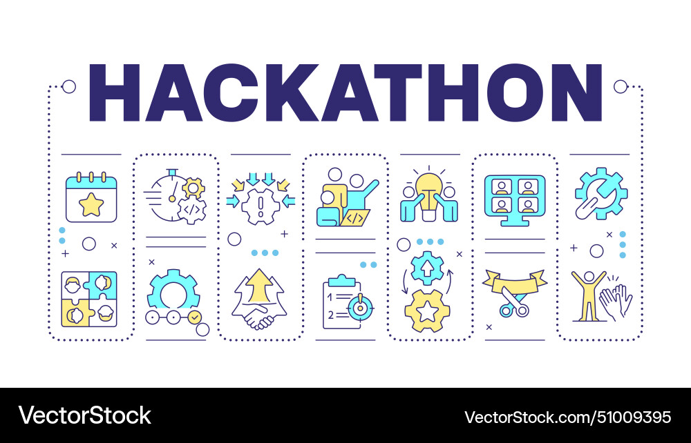 Hackathon word concept isolated on white Vector Image
