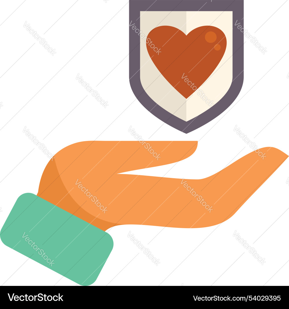 Hand holding heart shape shield protecting love Vector Image