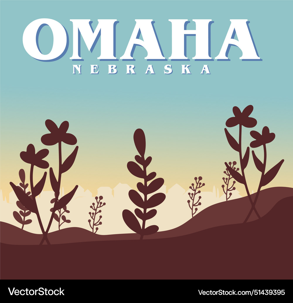 Omaha nebraska with beautiful views Royalty Free Vector