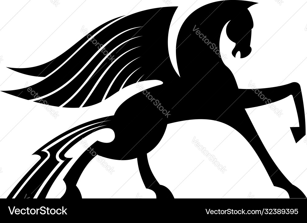 Pegasus with wings isolated mythical animal Vector Image