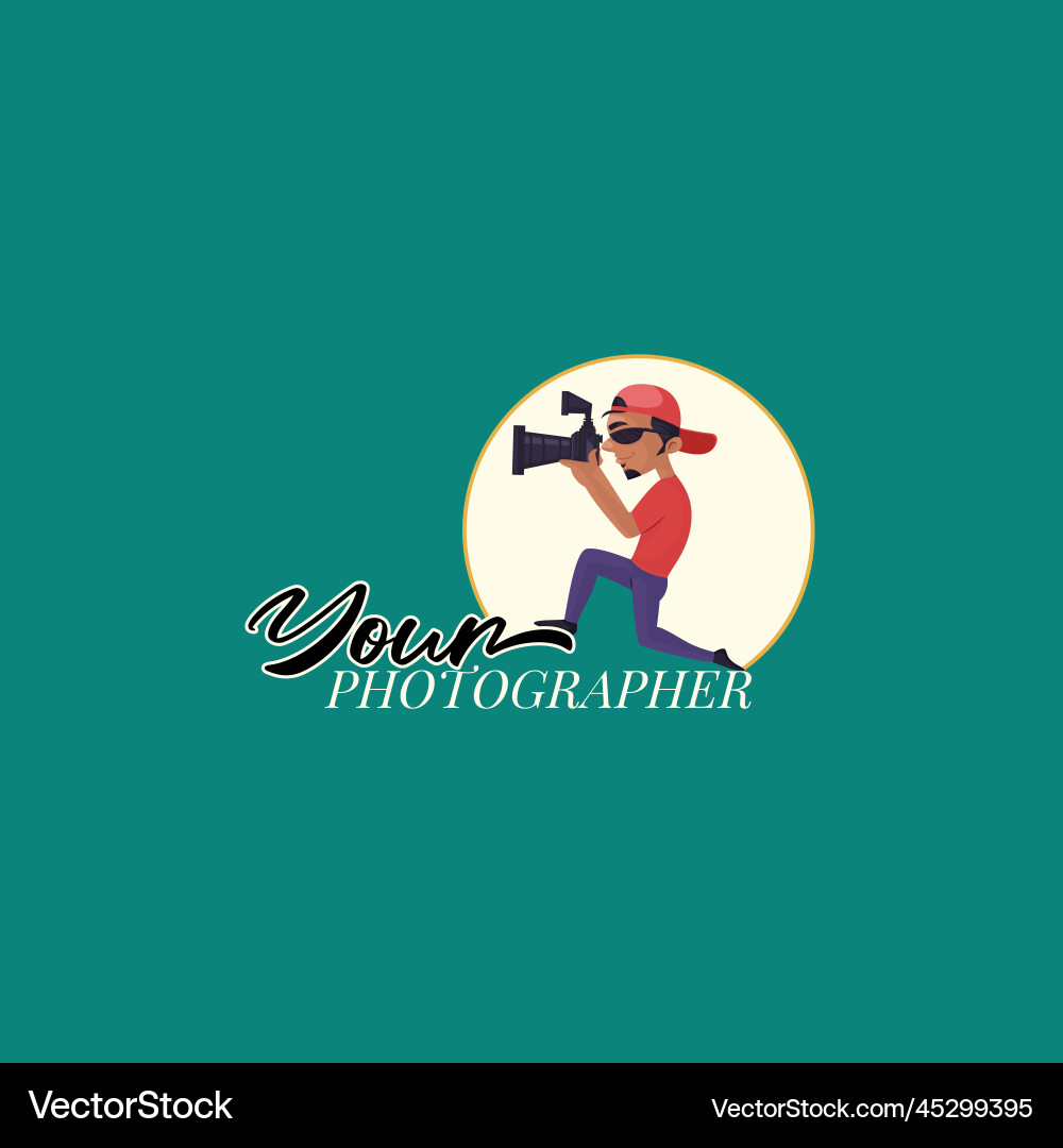 Photographer mascot logo Royalty Free Vector Image