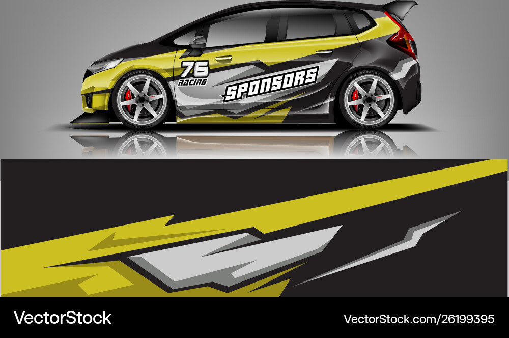 Sport car racing wrap design Royalty Free Vector Image