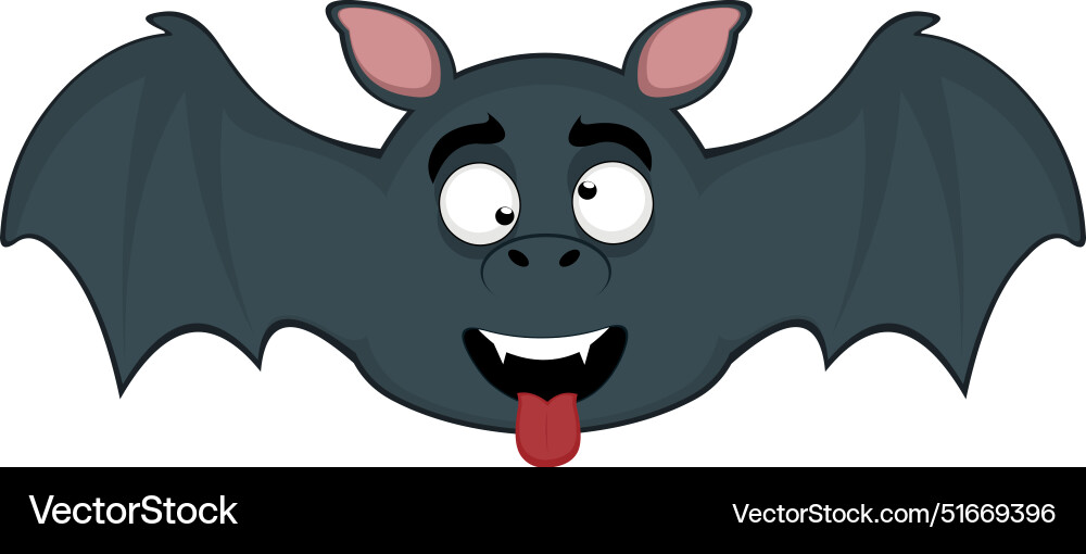 Bat crazy expression Royalty Free Vector Image