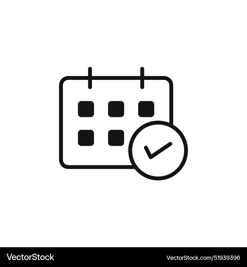 Calendar icon logo sign outline Royalty Free Vector Image